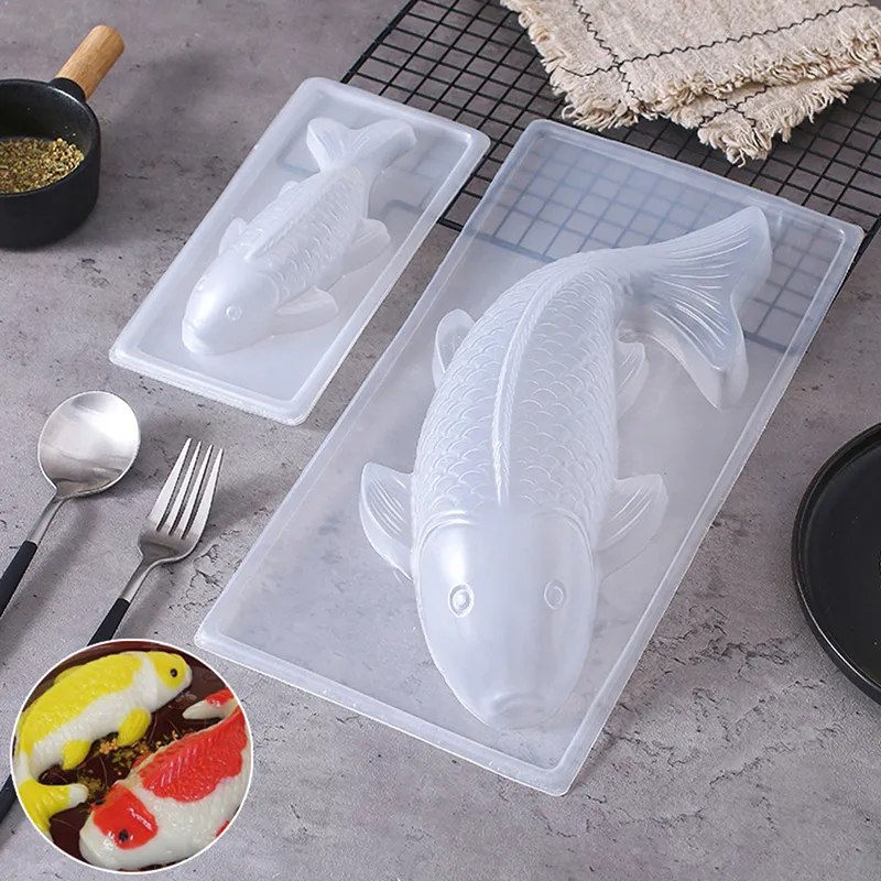 3D Koi Fish Cake Mold - Plastic Chocolate Jelly Mould for DIY Baking ...