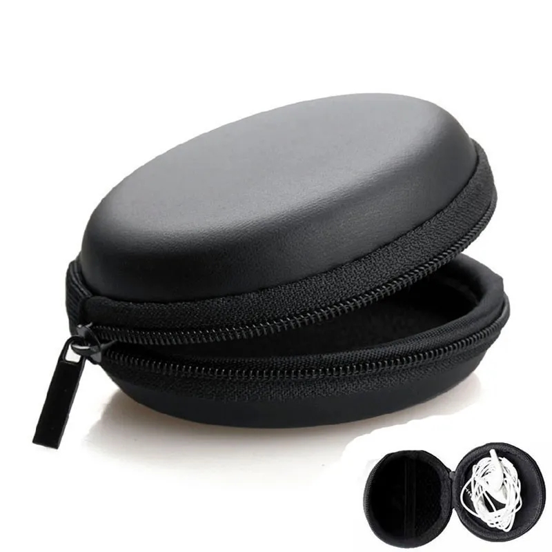 Compact PU Zippered Earphone Storage Bag for Wired Headphones and ...