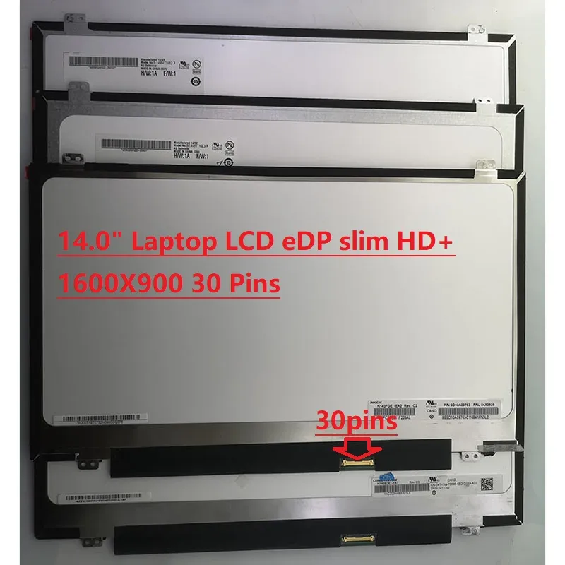 LED Display Panel Board: 14 Inch HD+ Laptop Replacement Screen - EDP 30 ...