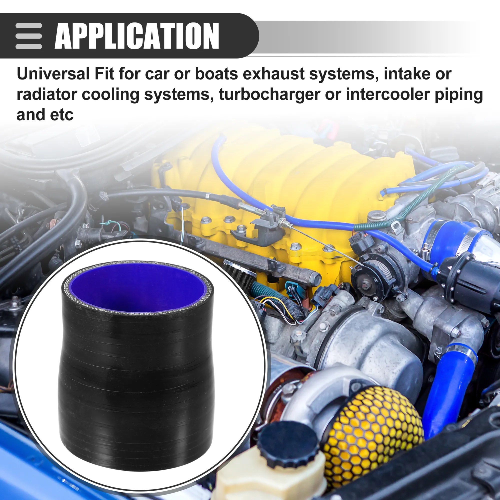 63-76mm Reinforced Silicone Hose Coupler Reducer Intercooler Tube ...