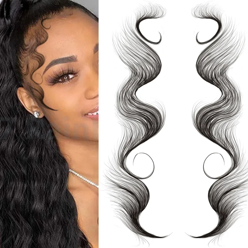 Curly Hair Edge Baby Hair Temporary Tattoo Stickers - Create Natural ...