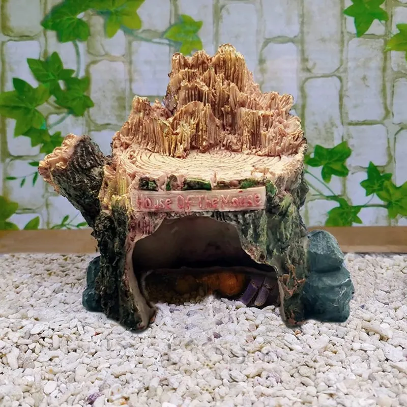 Hermit Crab Coconut Hideout Reptile Hideout Cave: Realistic Rock Resin ...