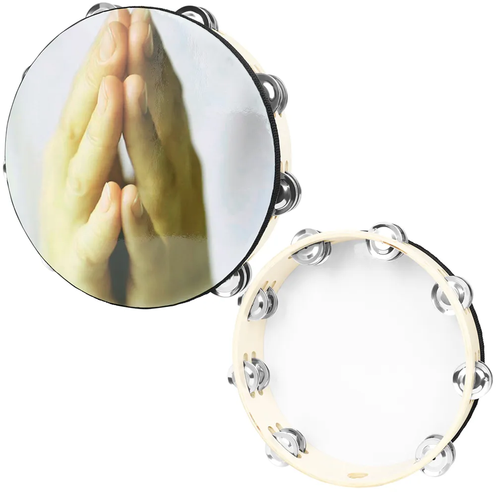 DHgate.com:2024 Hand Held Tambourine Solid Wood Double Layer Hand ...