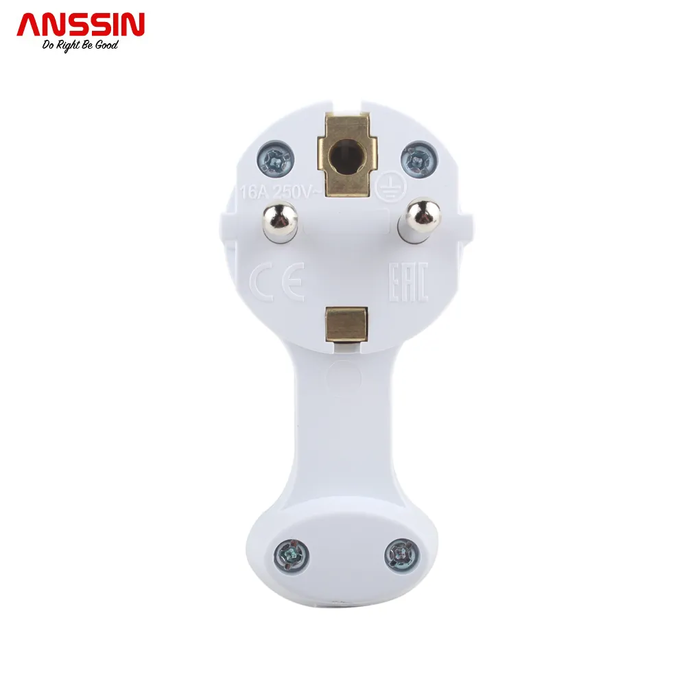 Extra Flat Plug 250V White Socket Adapter with Folding Handle and Cable ...