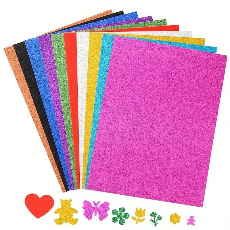 Glitter Office Supplies: Glitter Foam Paper, 20x30cm Sparkling Paper ...