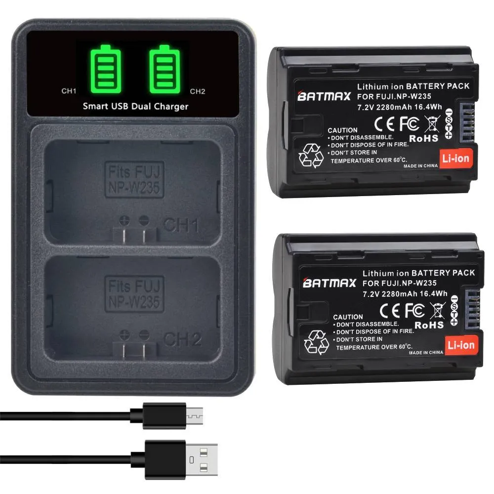 DHgate.com:Batmax 2280mAh NP-W235 NP W235 Camera Battery+ LED USB Dual ...