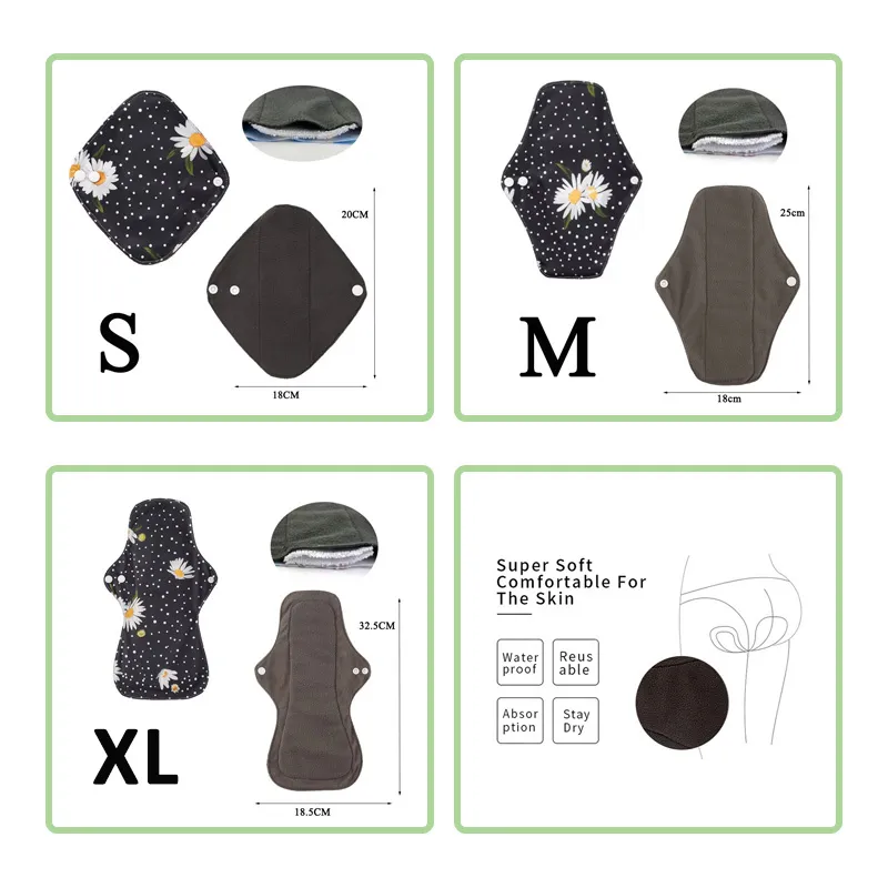 DHgate.com:10PC Bamboo Waterproof Menstrual Cloth Pads for Heavy Flow ...