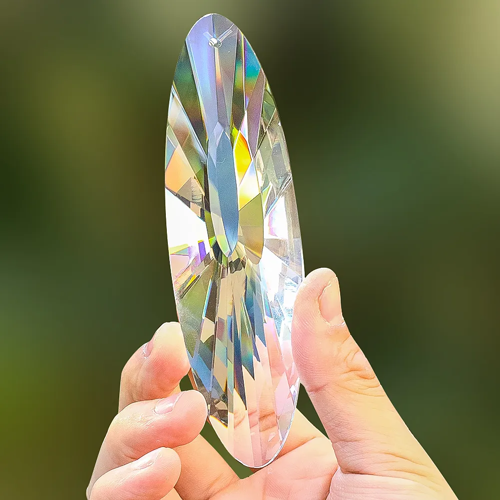 120mm Oval Crystal Glass Chandelier Prisms for Rainbow Suncatchers from ...