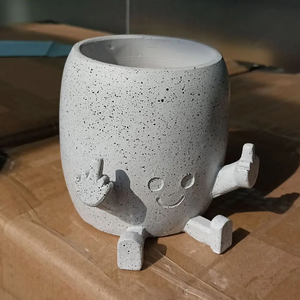 Cute Middle Finger Happy Planter Garden Kawaii Succulent Planter Pot ...
