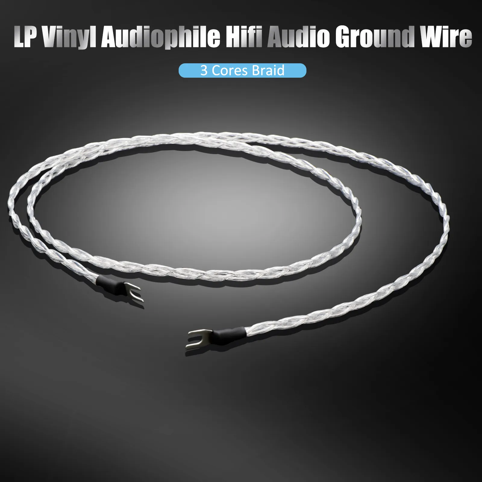 HiFi Audio Ground Wire Three Braided LP Vinyl Phono Signal Line With Y ...