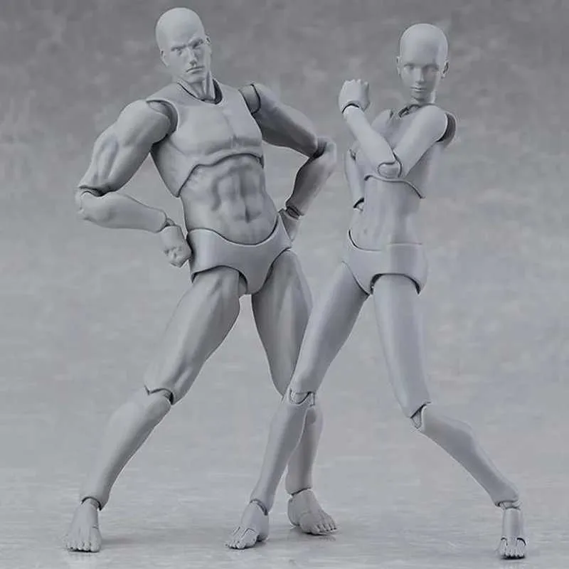 W240902 13cm Artist Mannequin Set Male & Female Movable Body Models For ...