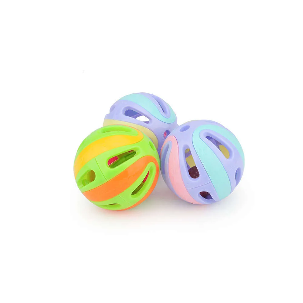 Colorful Cat Balls with Bells Set 6-Piece - Interactive Plastic Cat Toy ...