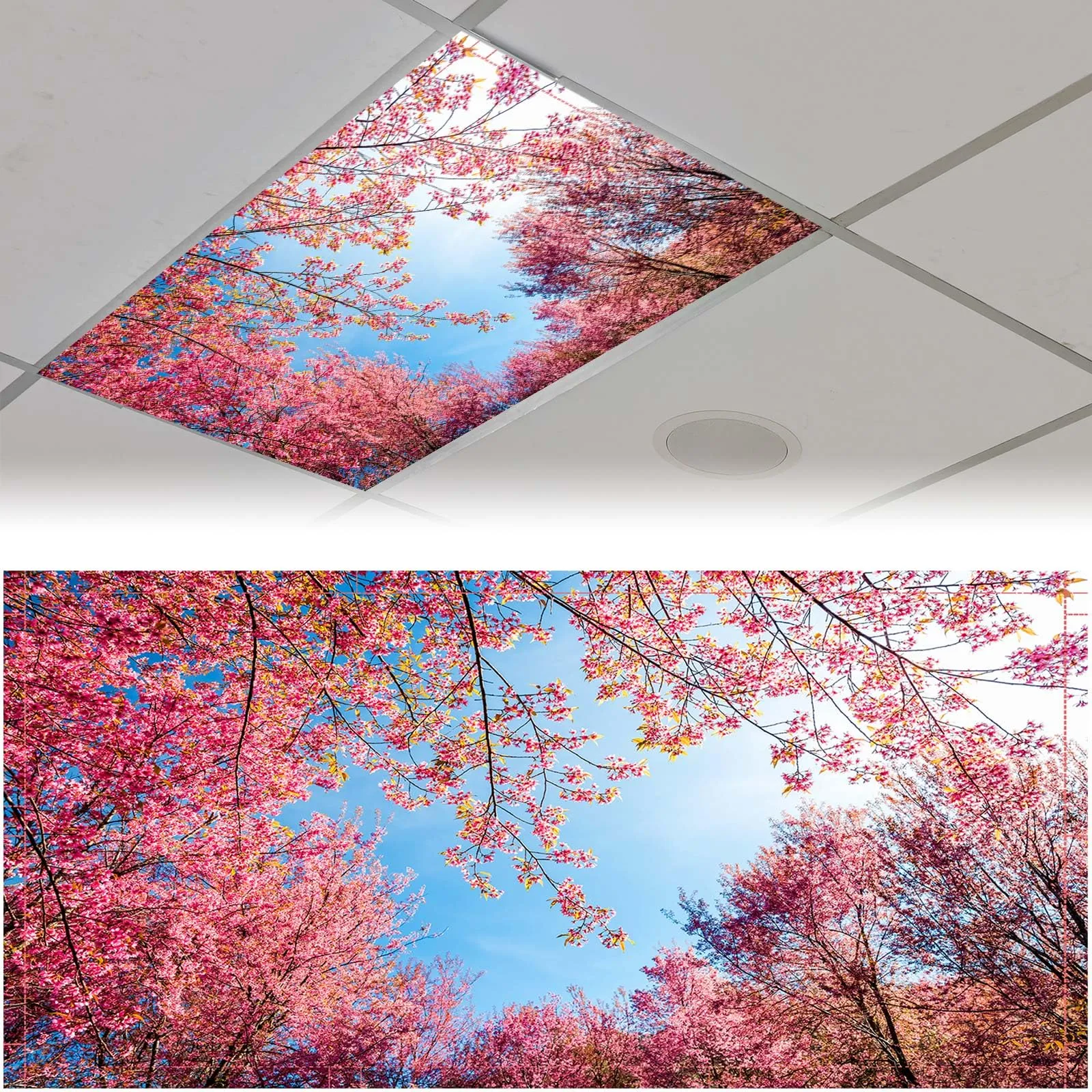 Magnetic Fluorescent Light Diffuser Cover 4x2 Ft Floating Clouds Light ...