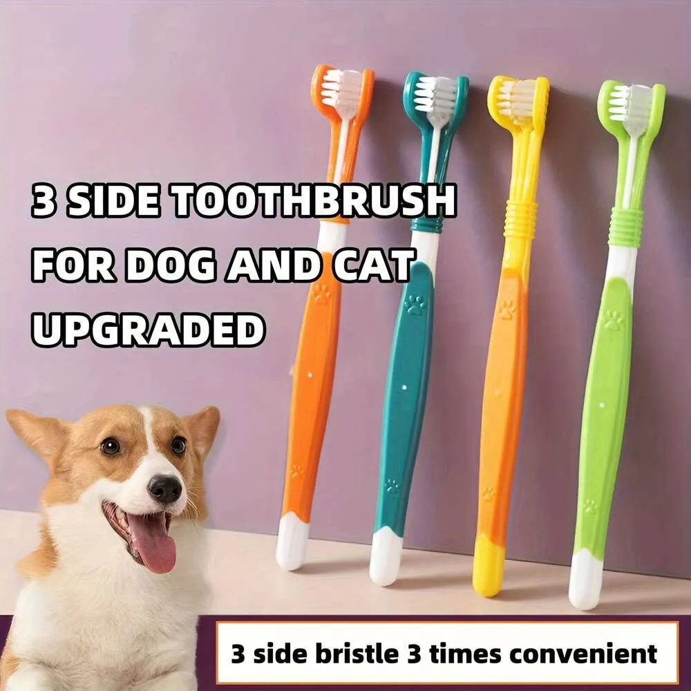 Soft Bristle Toothbrush For Pets Three Sided Canine Toothbrush For ...