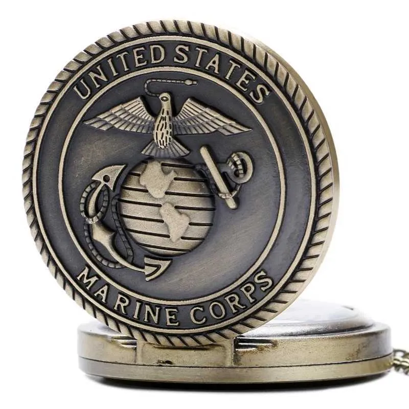 Marine Corps-themed Vintage Quartz Pocket pocket watch with Red Soul ...