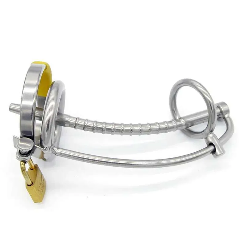 Stainless Steel Male Chastity Cage With Urethral Lock And Cock Ring ...