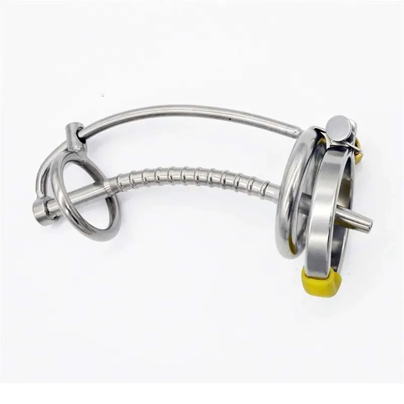 Stainless Steel Male Chastity Cage With Urethral Lock And Cock Ring ...