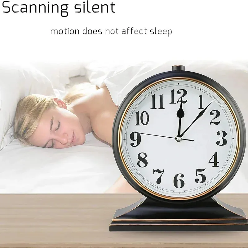 European Retro Wooden Traditional Table Clock With Silent Movement ...
