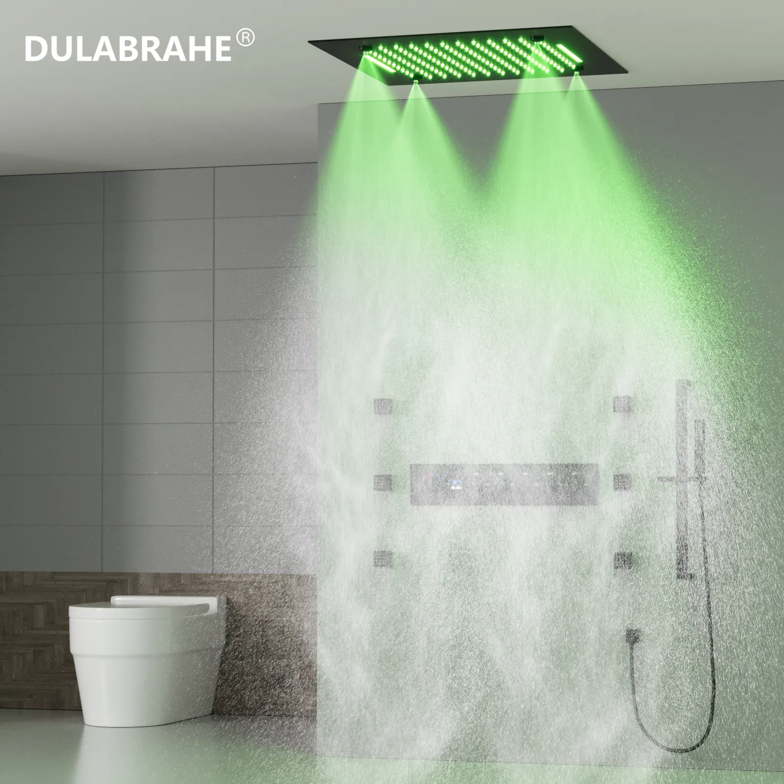 Premium 50x50cm Concealed LED Rain Waterfall Shower System - Constant ...