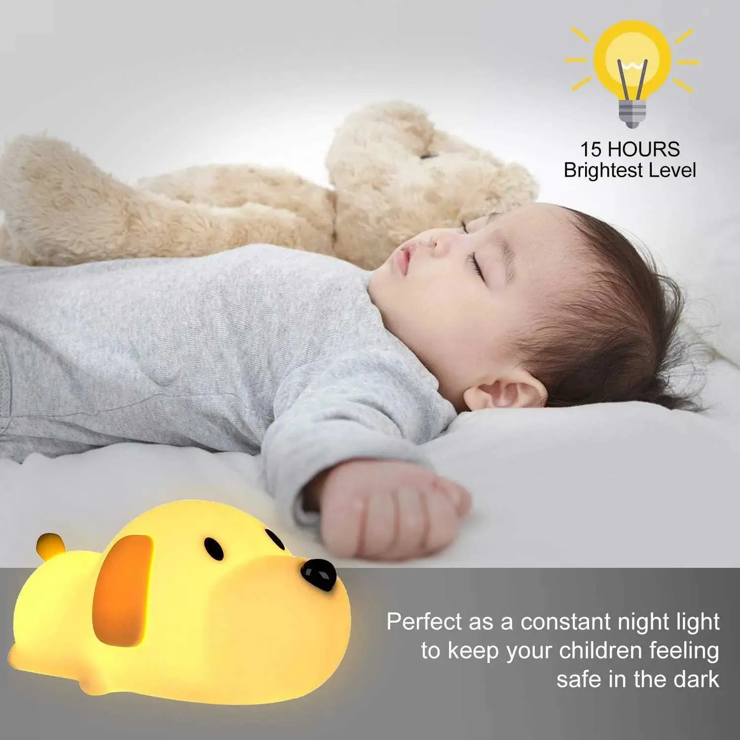 Touch Sensor Silicone LED Dad night to light - Animal Light for ...