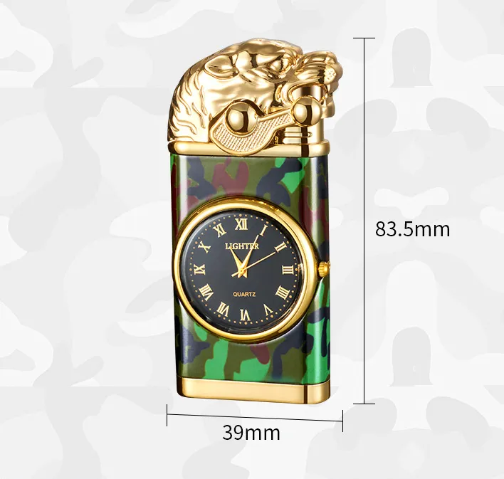 Double Flame Inflatable Butane Lighter No Gas Tiger Eagle Crocodile ...