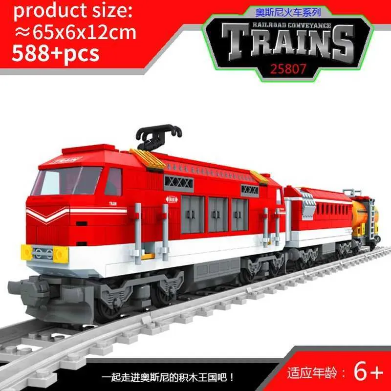 Classic Train Set Building Blocks Steam Locomotive, Cargo Carriages ...