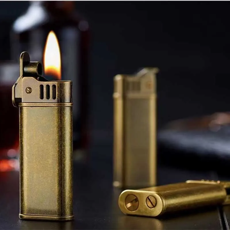 Vintage Trench Lighter: Pure Copper Kerosene Lighter Windproof One ...