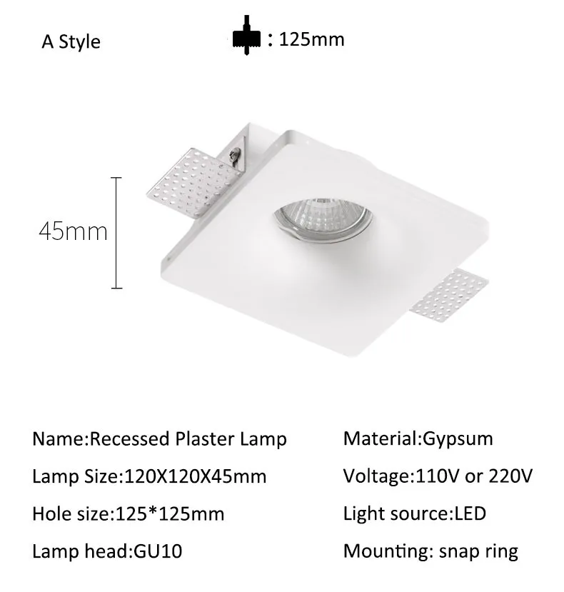 DHgate.com:Recessed LED Ceiling Downlight - 7W GU10 Anti-Glare Gypsum ...