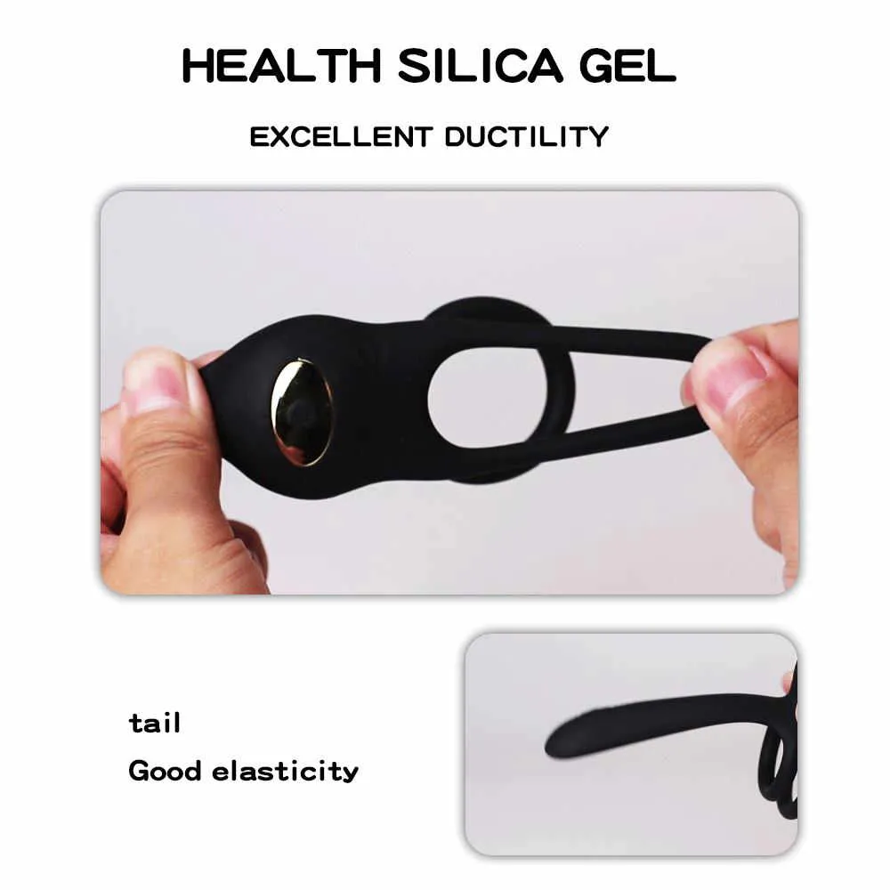 Vibrador De Anillo De Polla De Control Remoto Inalámbrico Para Parejas: 10 Frecuencia ...