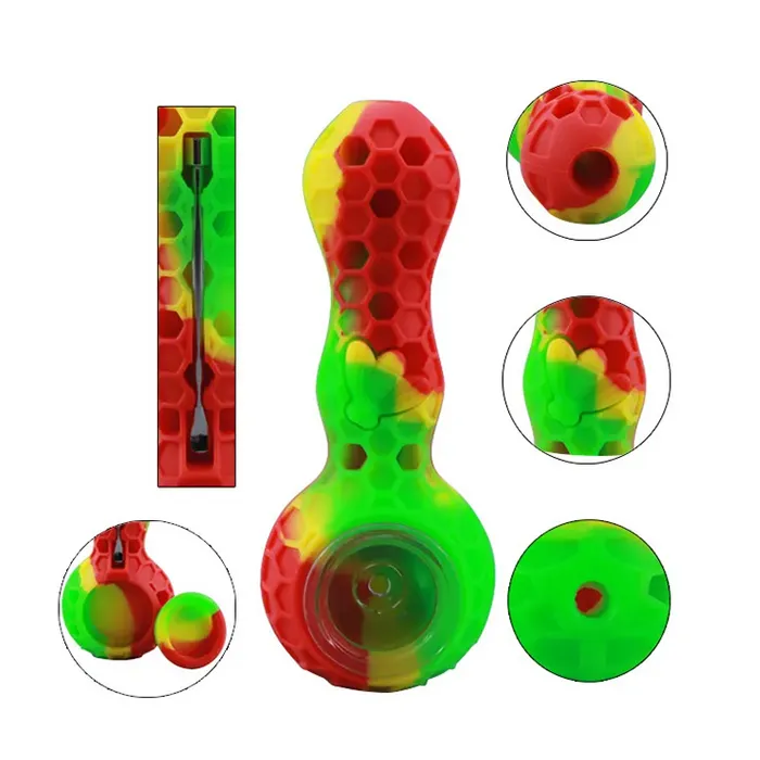 4 Inch Mini Silicone Spoon Pipes Smoking Bubbler Dab Water Pipe ...