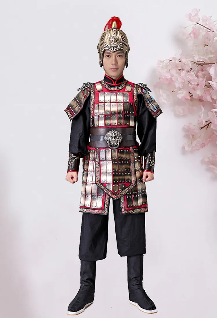 Traditional Chinese Military Armor Costume Han Dynasty Style With Cloak ...