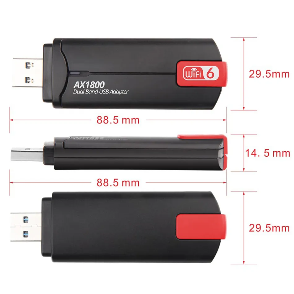 Usb Wifi Receiver For Desktop, 1800Mbps WiFi 6 Usb 3.0 Adapter, Dual ...