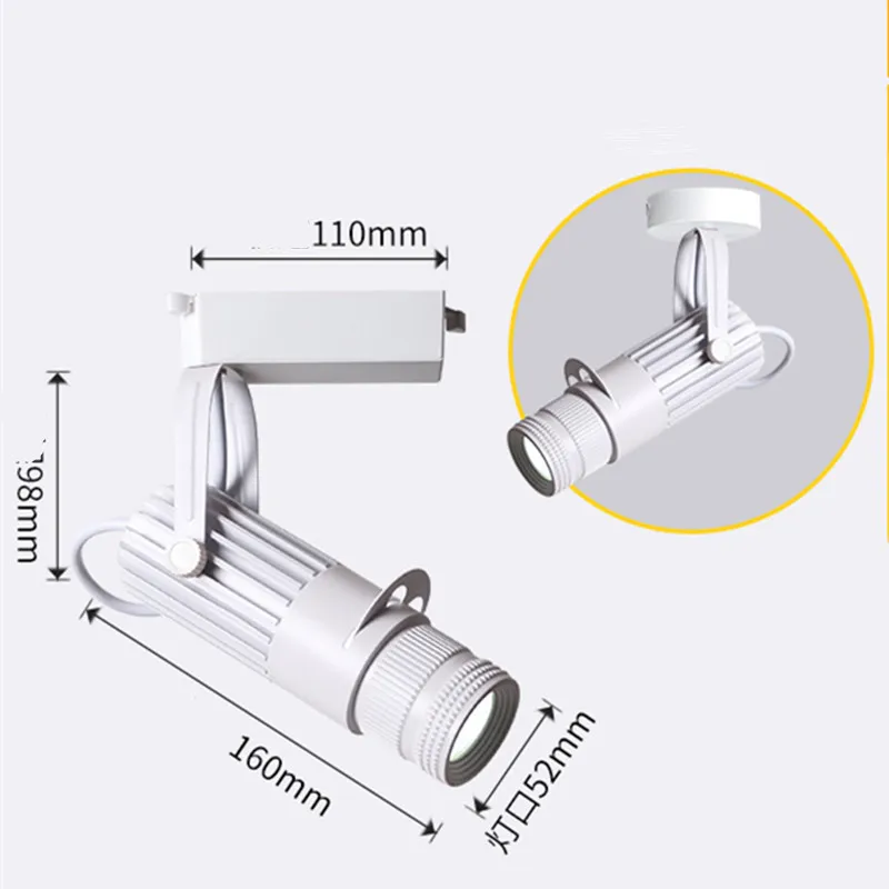 Adjustable Focus Zoom Spotlights With White Shell LED Track Light For ...