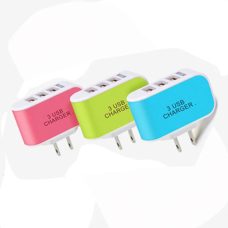 5V 2A USB Charger Triple Port USB Wall Charger With EU Plug, 5V 1A USB ...