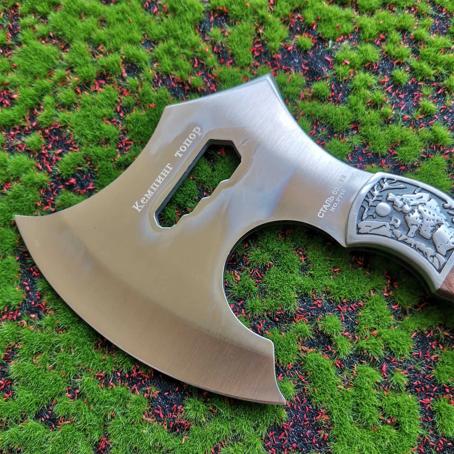 Multifunctional Fire Axe with Wooden Handle for Camping, Tree Cutting ...