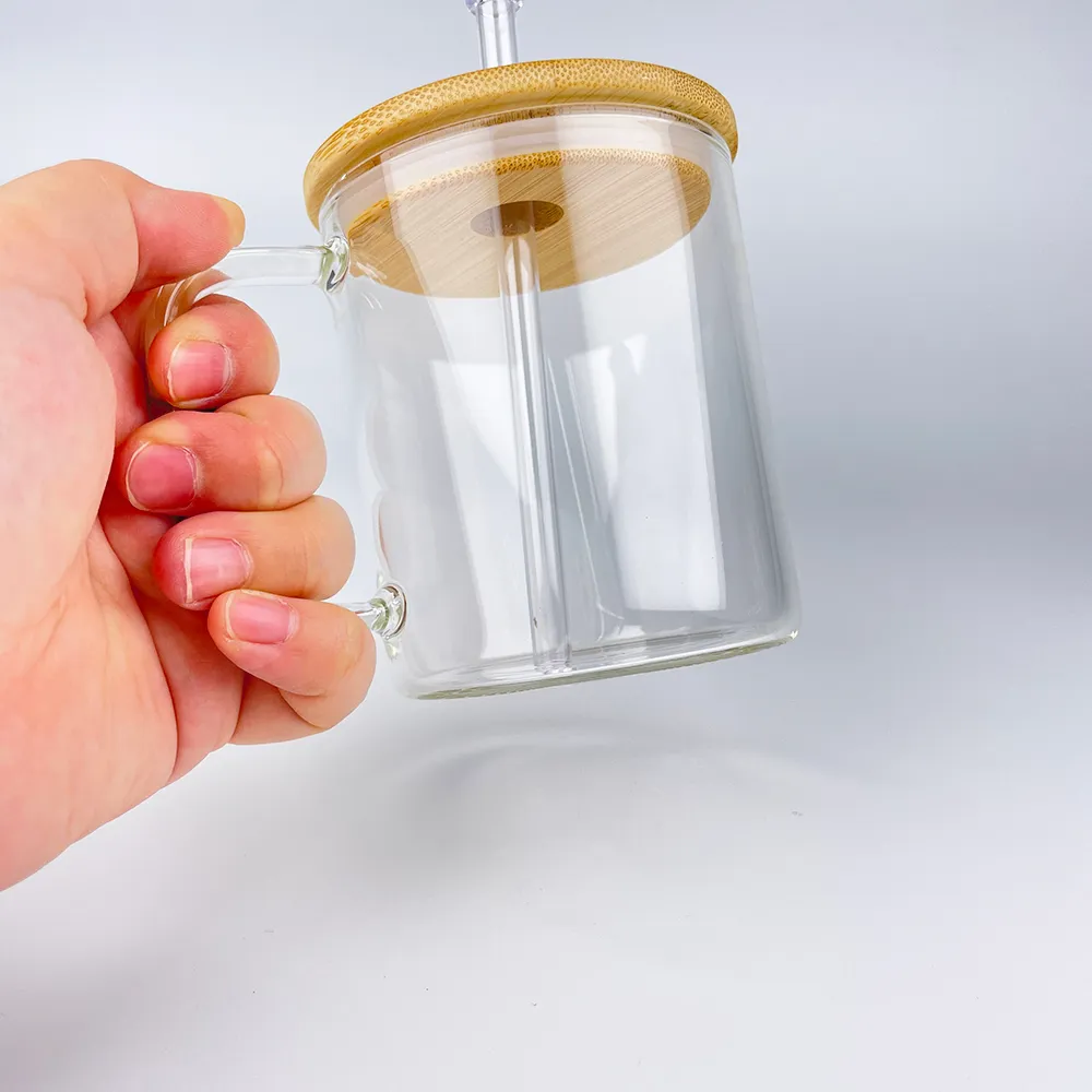 Clear Glass Coffee Mugs For Sublimation: 17oz Frosted Borosilicate ...