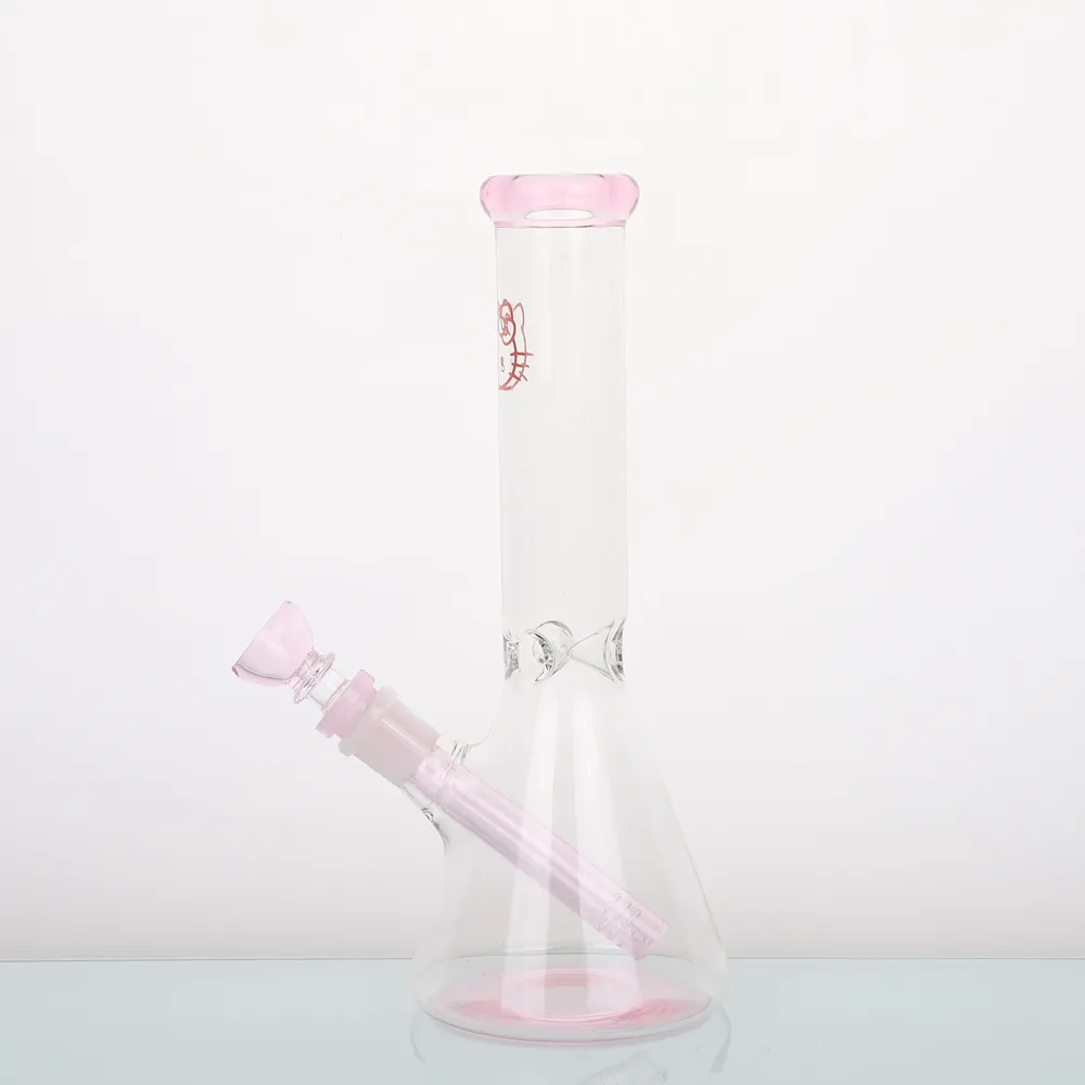 Wholesale New Design H25cm Pink Cute Kitty Printing Glass Water Bong ...