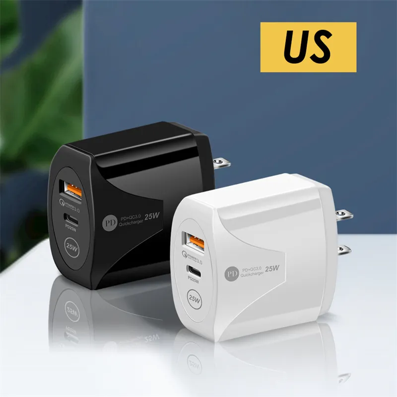 Smart Dual Port 25W Fast Charger 12W Quick Charge Wall Adapter For ...