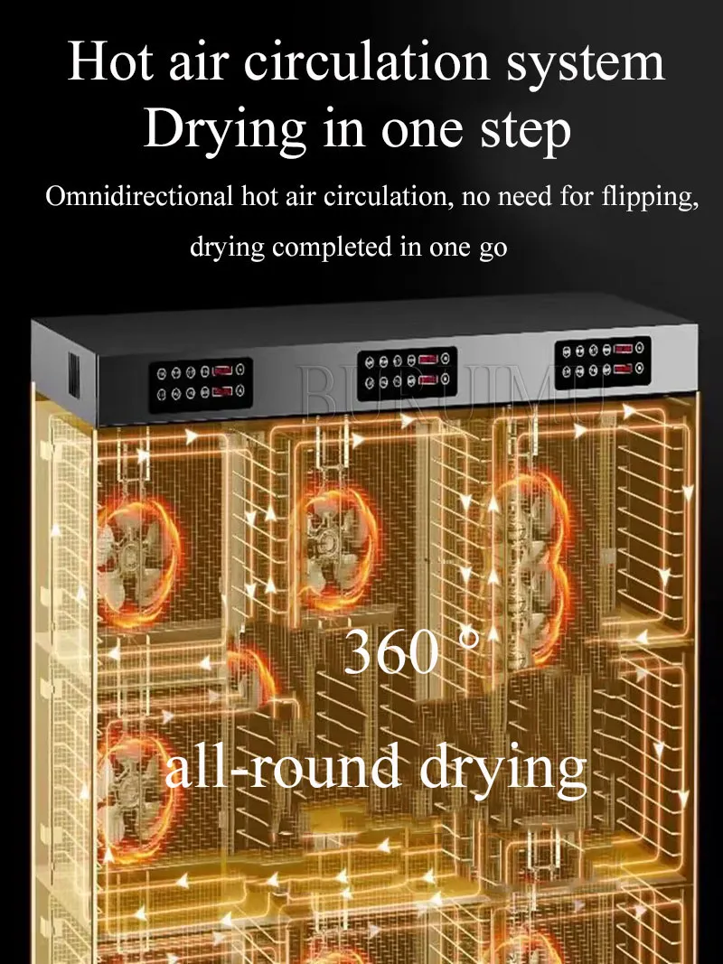 Electric 60/90-Layer Food Dehydrator Machine for Meat, Tea, Vegetables ...