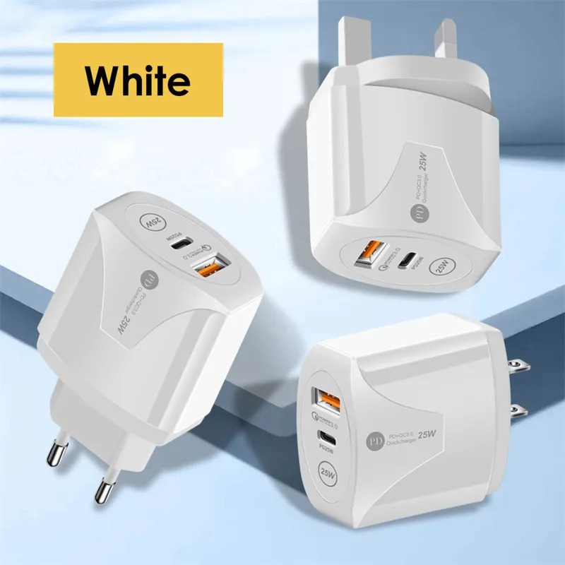Smart Dual Port 25W Fast Charger 12W Quick Charge Wall Adapter For ...