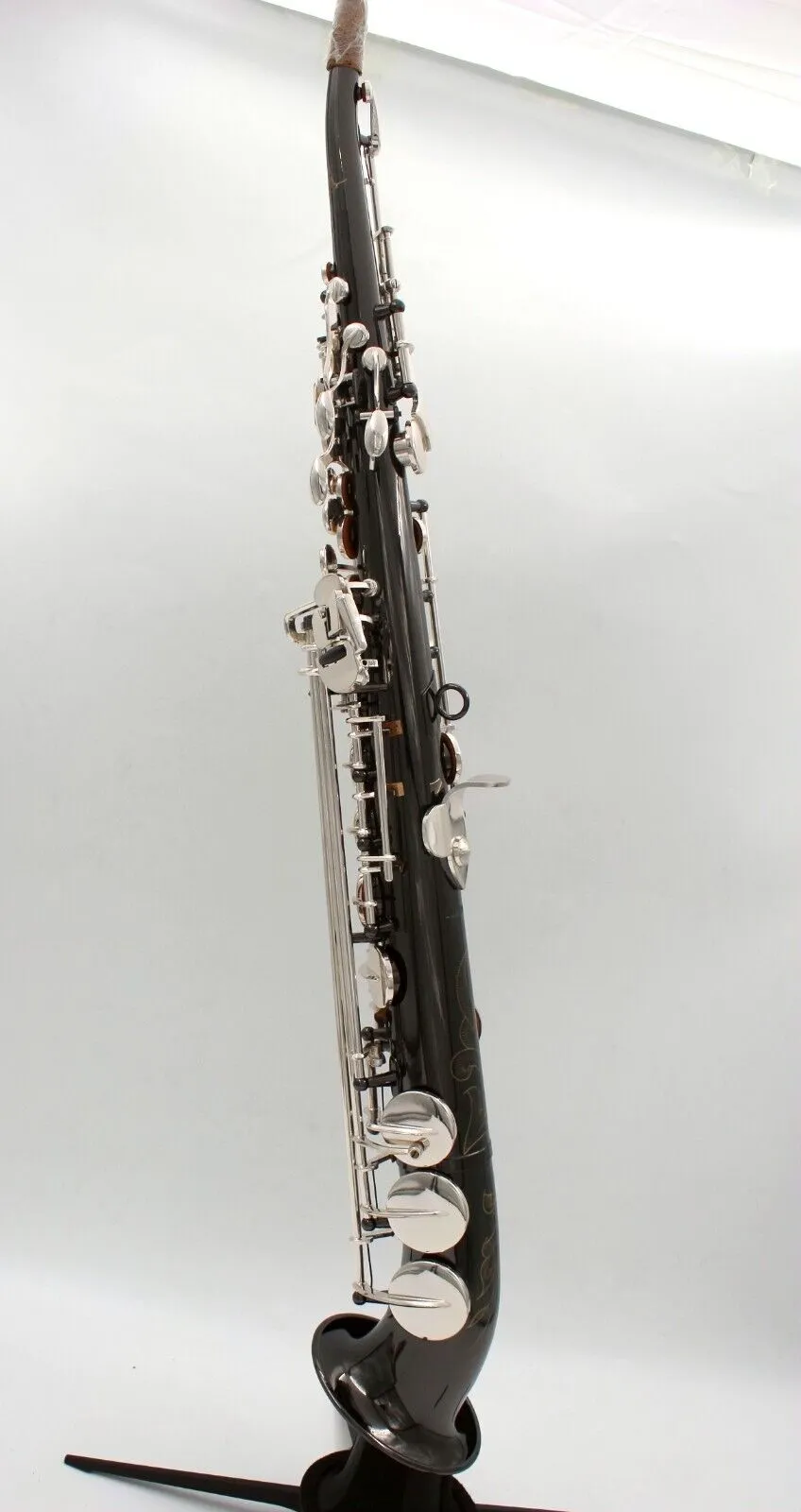 EM Black Nickel Plated Pipe Style Neck Built In Soprano Saxophone W ...