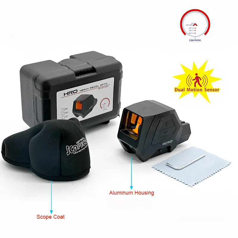 Tactical Compact HRO Red Dot Sight CQB MODE Reticle Scope With Dual ...