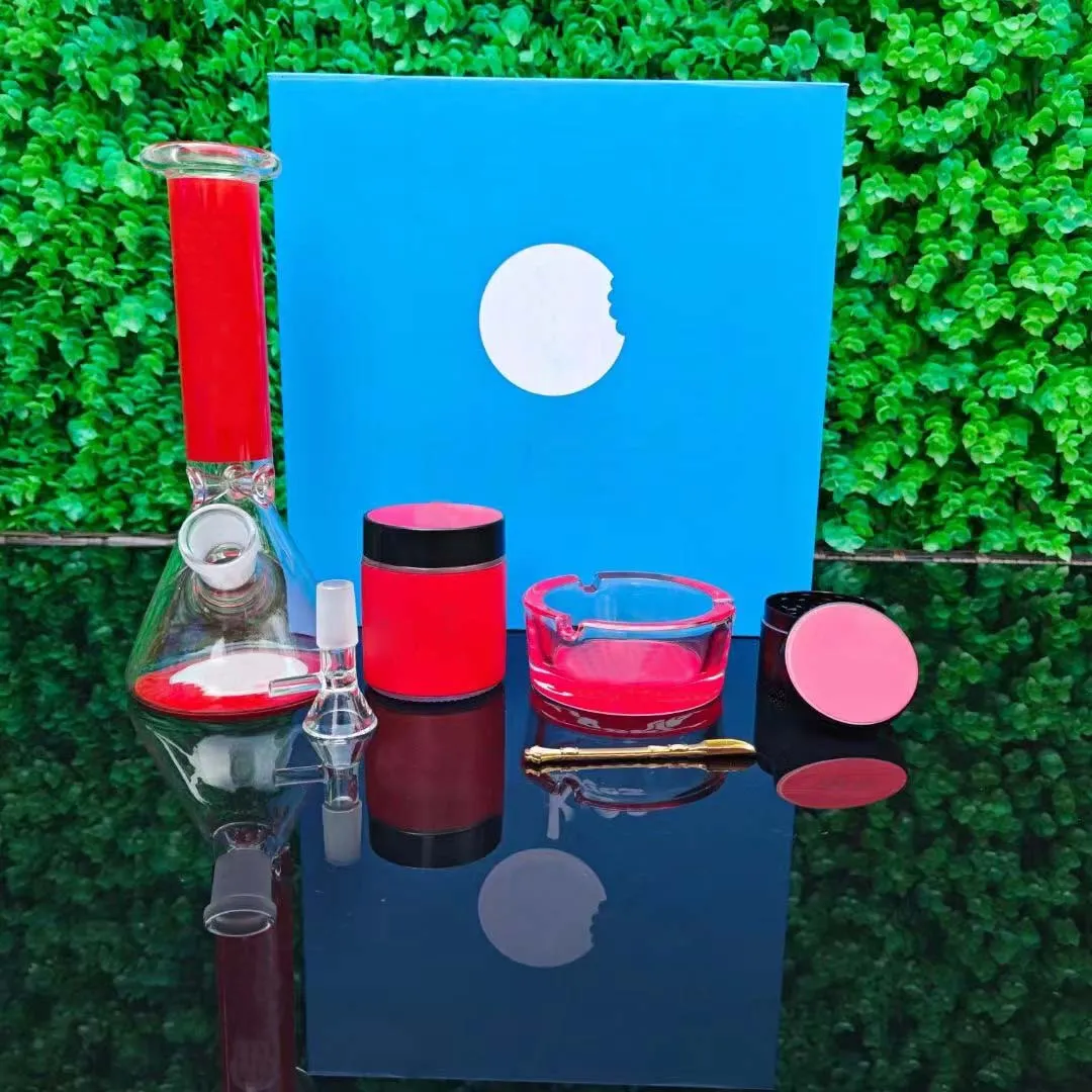 Personalized Bong Kit Custom Design Glass Water Pipe With Herb Grinder ...