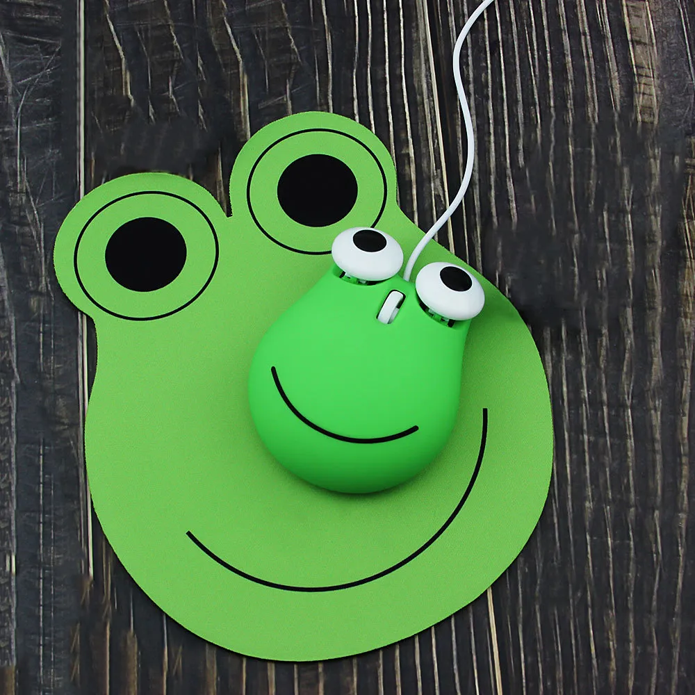 Cute Frog Cartoon Mouse 1600Dpi USB Wired 3D Mini Mice For PC, Laptop ...