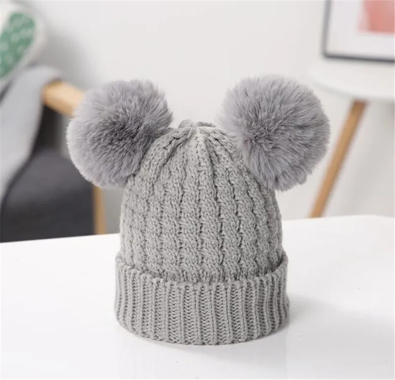 Kids Knitted Winter Beanie Hat Double Pom Pom,... From Lihaoyx, $2.29 ...