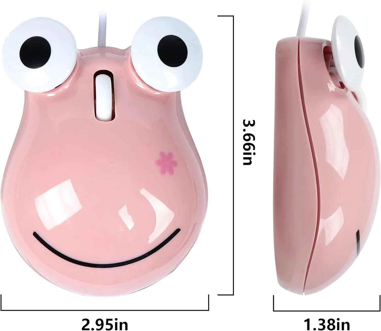 Cute Frog Cartoon Mouse 1600Dpi USB Wired 3D Mini Mice For PC, Laptop ...