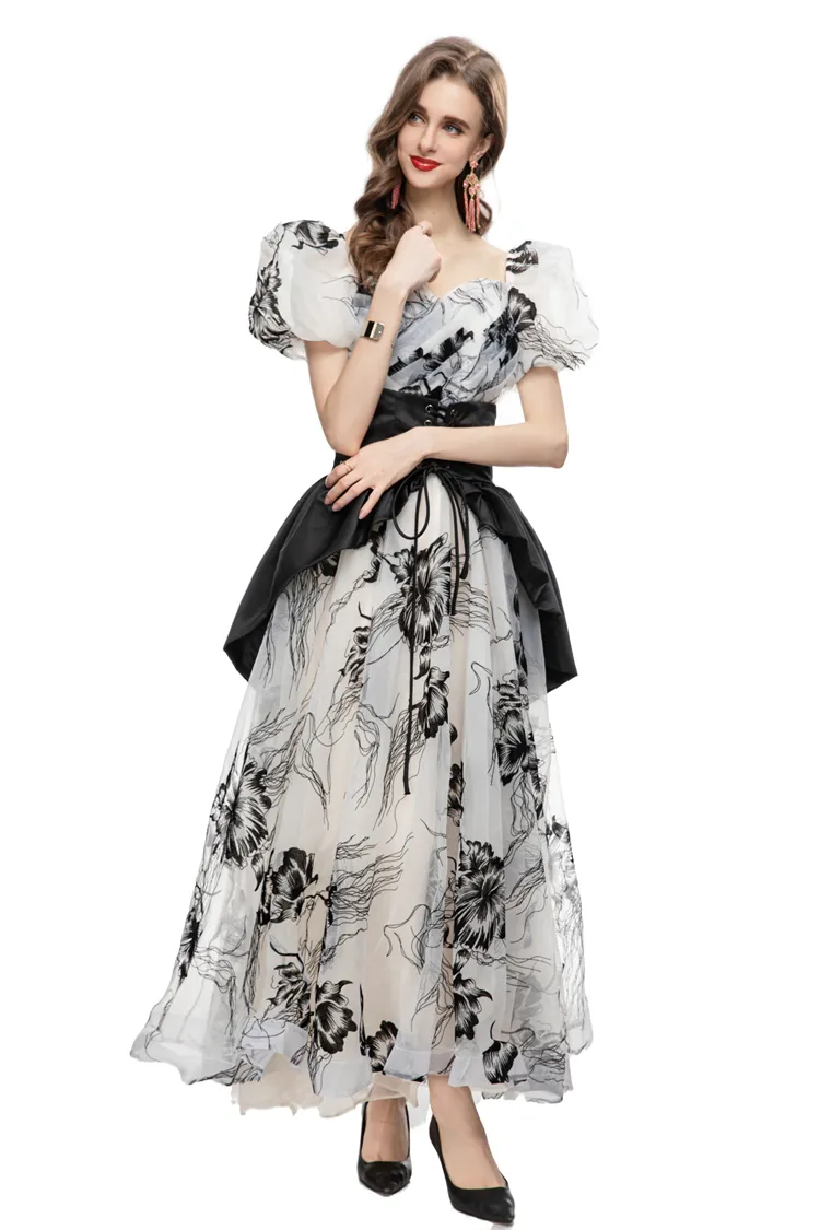 DHgate.com:Womens Sweetheart Puff Dress: Printed Pelpum Fashion ...