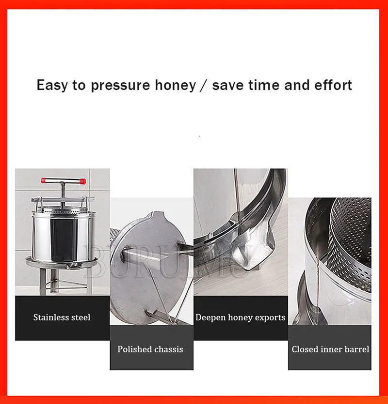 Household Honey Wax Press Machine Stainless Steel Beeswax Presser ...