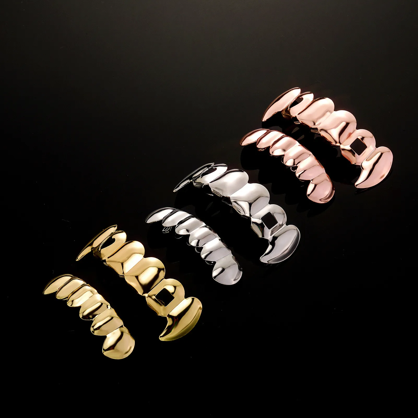 18K Real Gold Vampire Fang Gold Teeth Grillz With... From Woodenarts ...