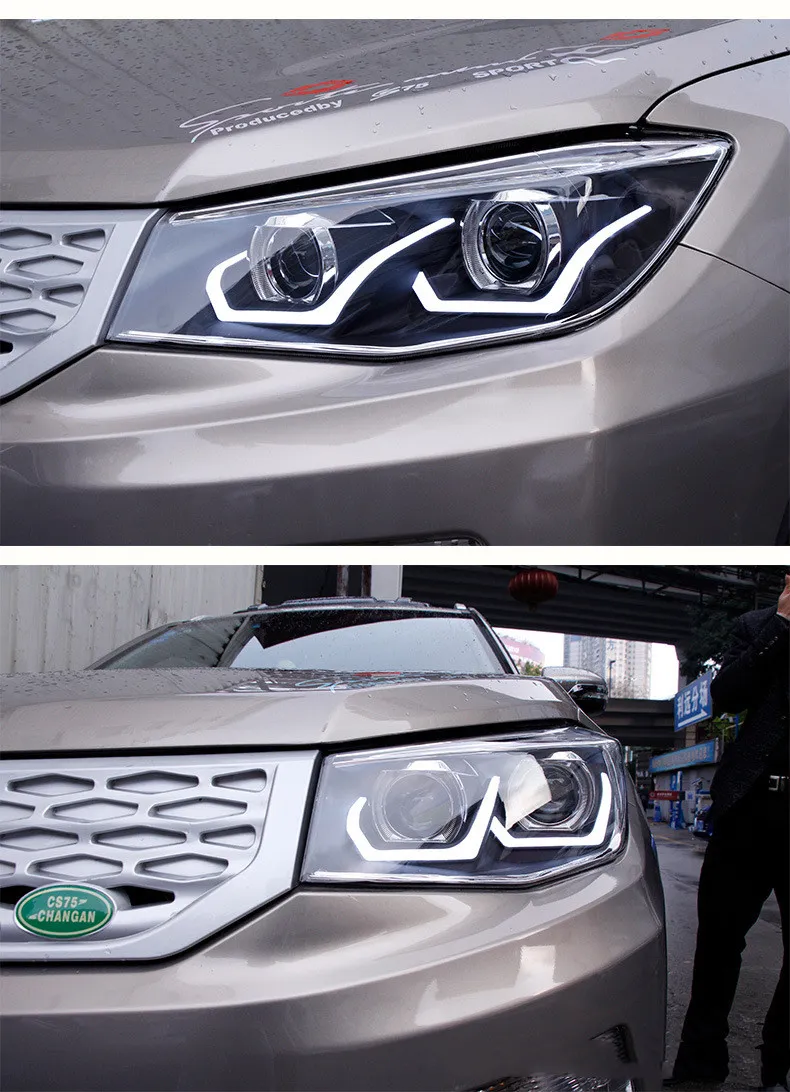 Car LED Front Headlights For CHANGAN Headlamp Assembly CS75 2014 20 17 ...